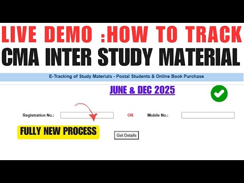 Don’t Miss Out! How to Track CMA Inter Study Material for June / Dec  2025 Exams