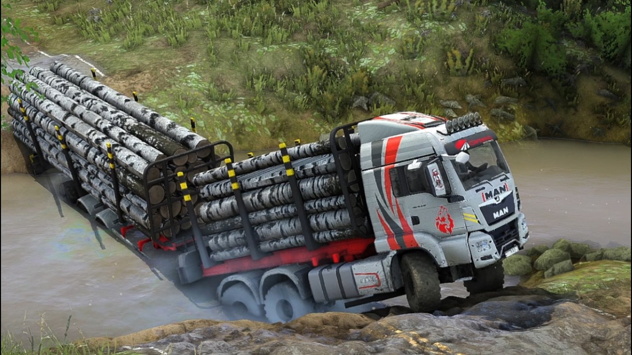 Deadly Crossings: INSANE Logging Truck Transports Crossing DEADLY River Roads