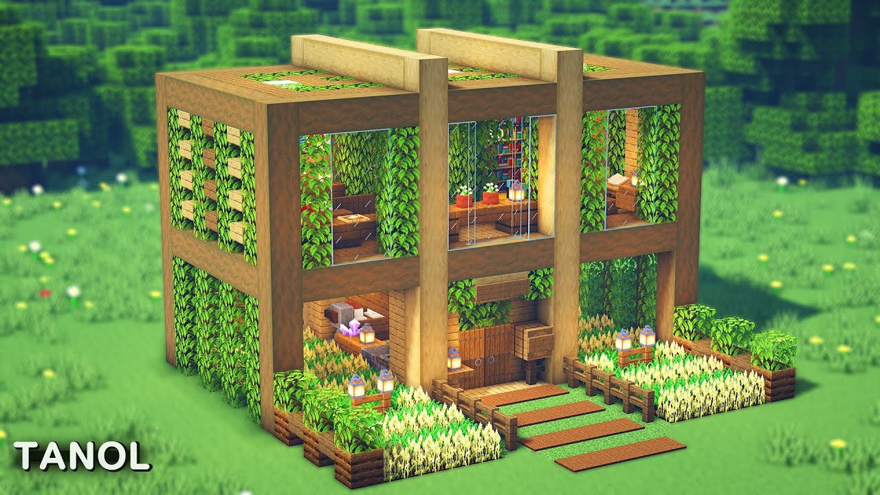 ⚒️ Minecraft : How To Build a Luxury Survival Wooden Modern House_[마인 ...