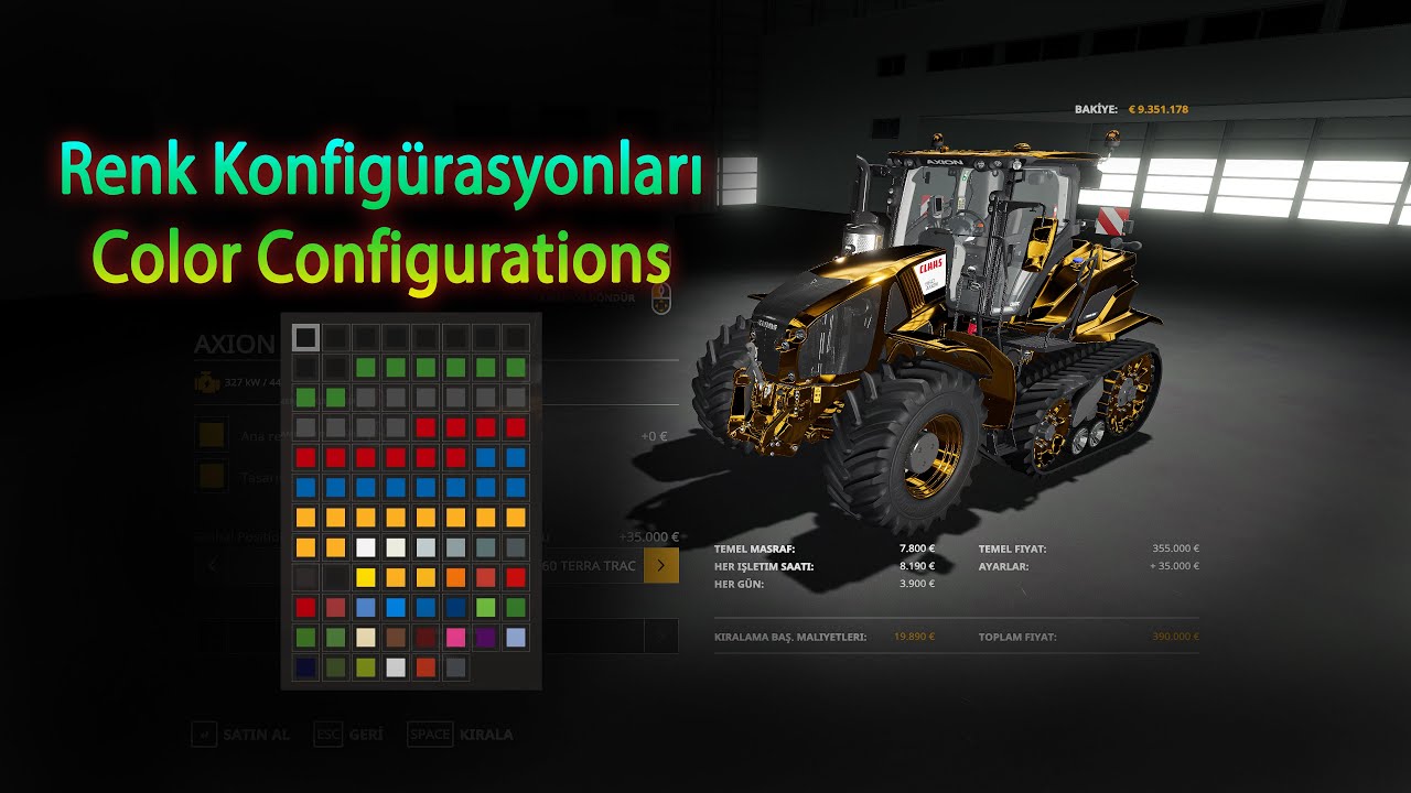 Claas Axion 900TT Color configurations v 1.0 - FS 19