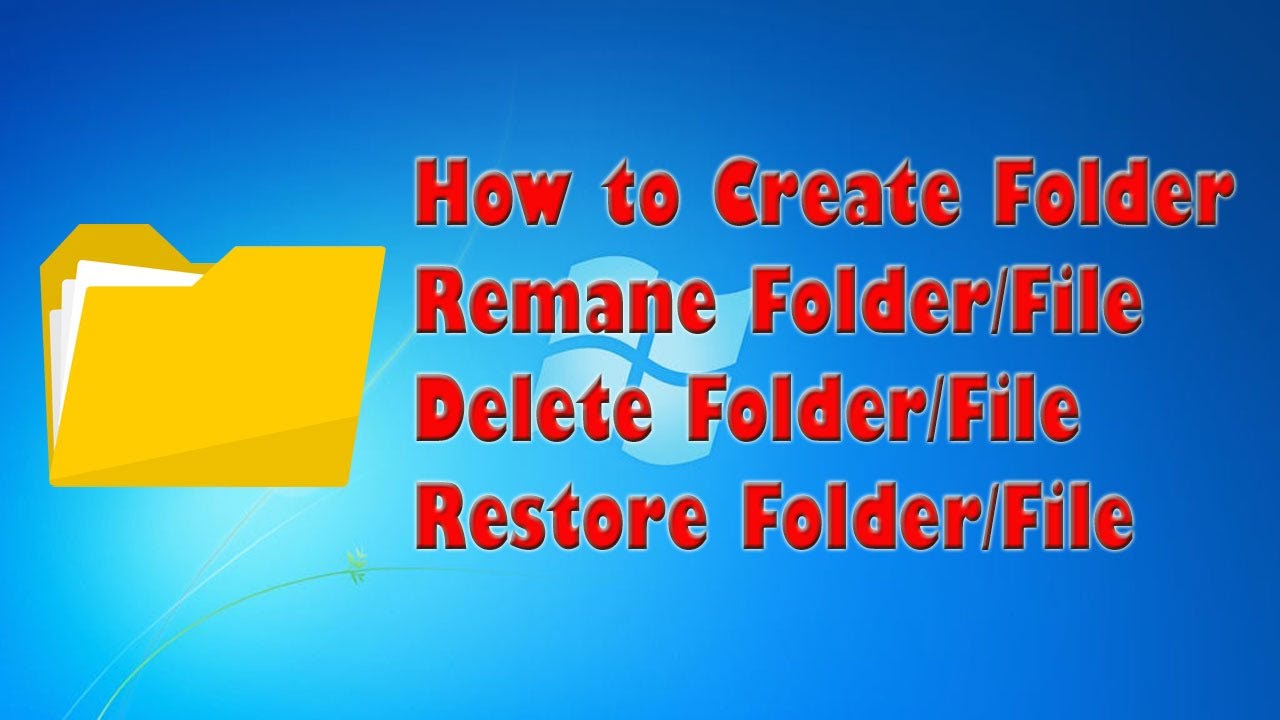 Create Folder, Rename Folder, Delete Folder, Restore Folder in computer | Basic Gyan