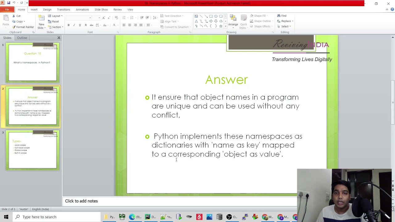 Python Interview Question | Namespaces in Python? | Tutorial 18