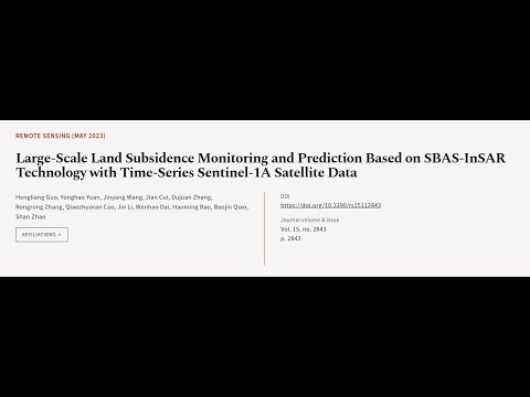Large-Scale Land Subsidence Monitoring and Prediction Based on SBAS-InSAR Technology ... | RTCL.TV