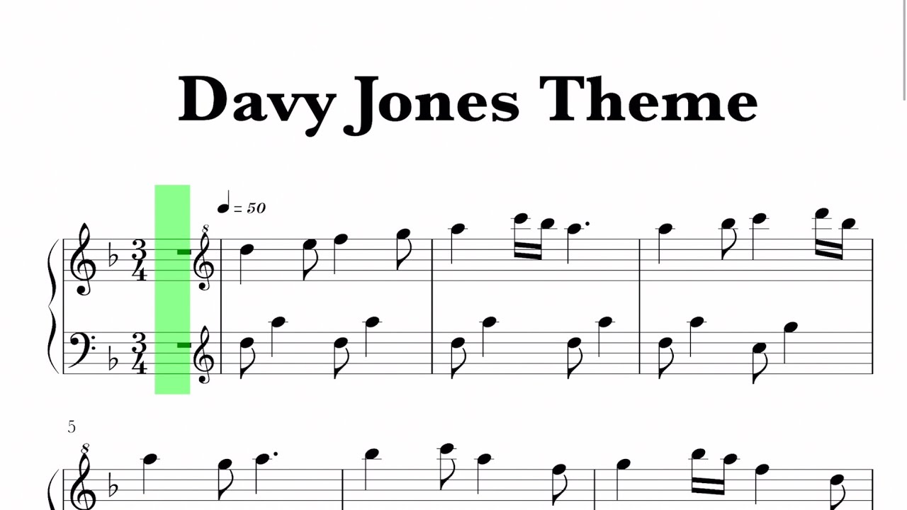 Pirates of the Caribbean 2 - Davy Jones Theme Sheet Music