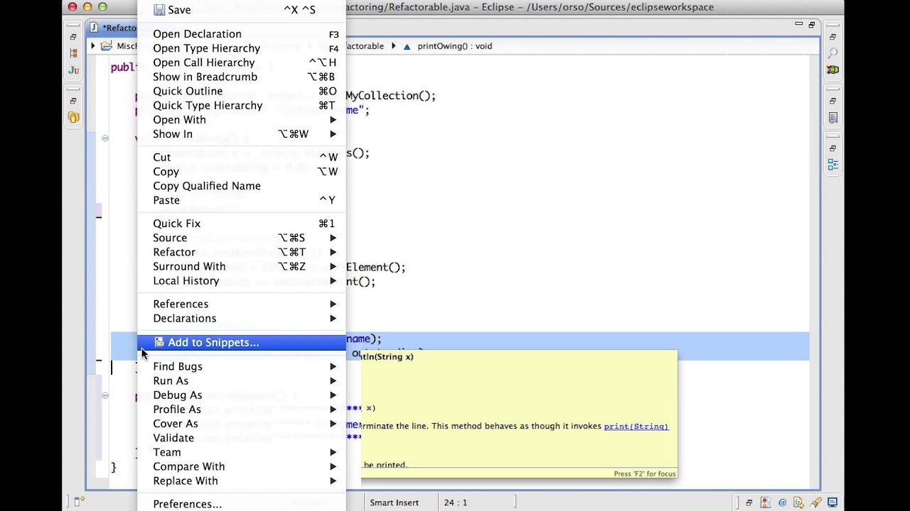 Refactoring Demo - Georgia Tech - Software Development Process