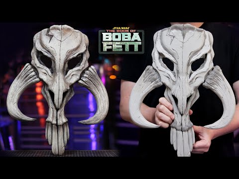 How to Make a Boba Fett Mythosaur Skull Wall Decoration out of Foam - Free PDF Template - Star Wars