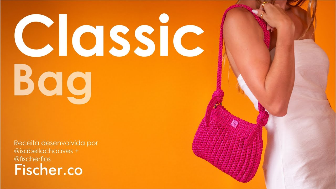 Classic crochet bag made with Fischer Glow yarn | By Isabella @isabellachaaves