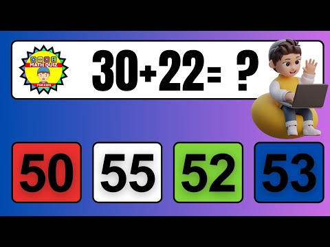 20 Math Quiz for Kids | Two Digit Addition Quiz