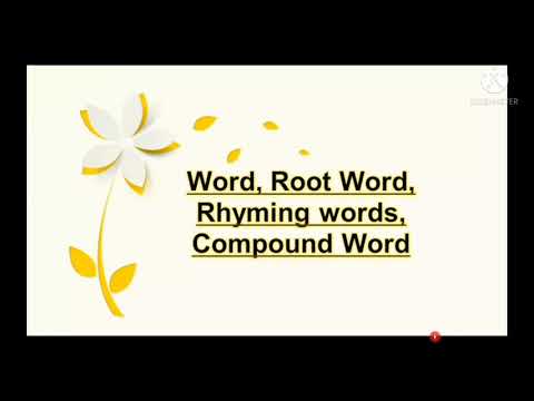 Grammar||word||Root Word||Rhyming Word||Compound Word||Being A Dreamer
