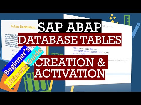 SAP Database Table Creation & Activation