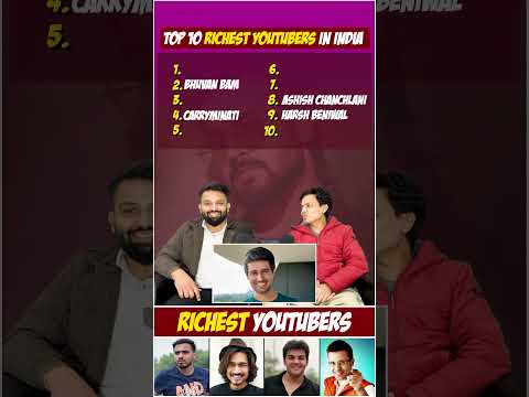 Top 10 Richest YouTubers in India | Richest YouTubers | Elvish Yadav vs Dhruv Rathee #quizgames
