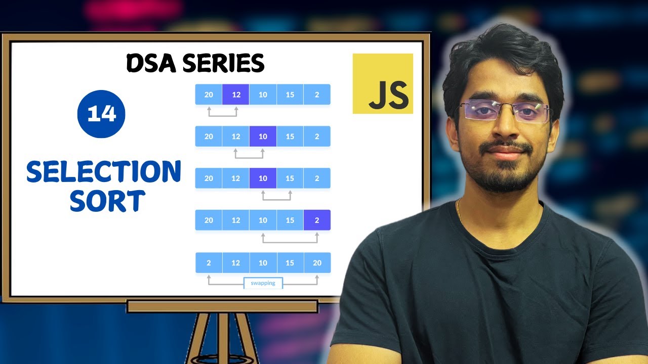 Selection Sort Explained with Implementation | Sorting Algorithms | DSA Series in JavaScript