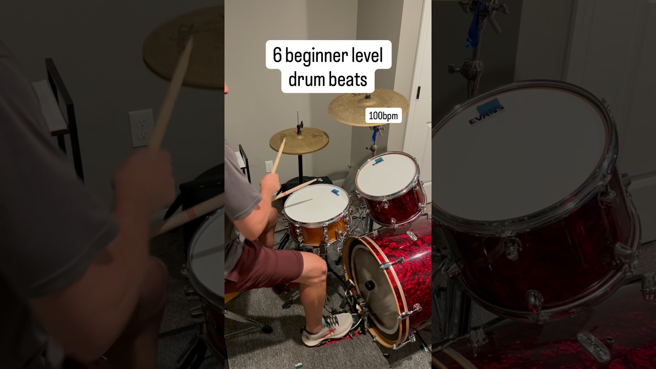 Beginner level drum beats for some drumming ideas #drum #drumnotation #beginnerdrumbeat #drumlessons