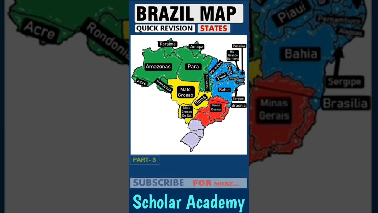 Part -3_ Brazil Map _ States Quick Revision _shorts _Scholar Academy
