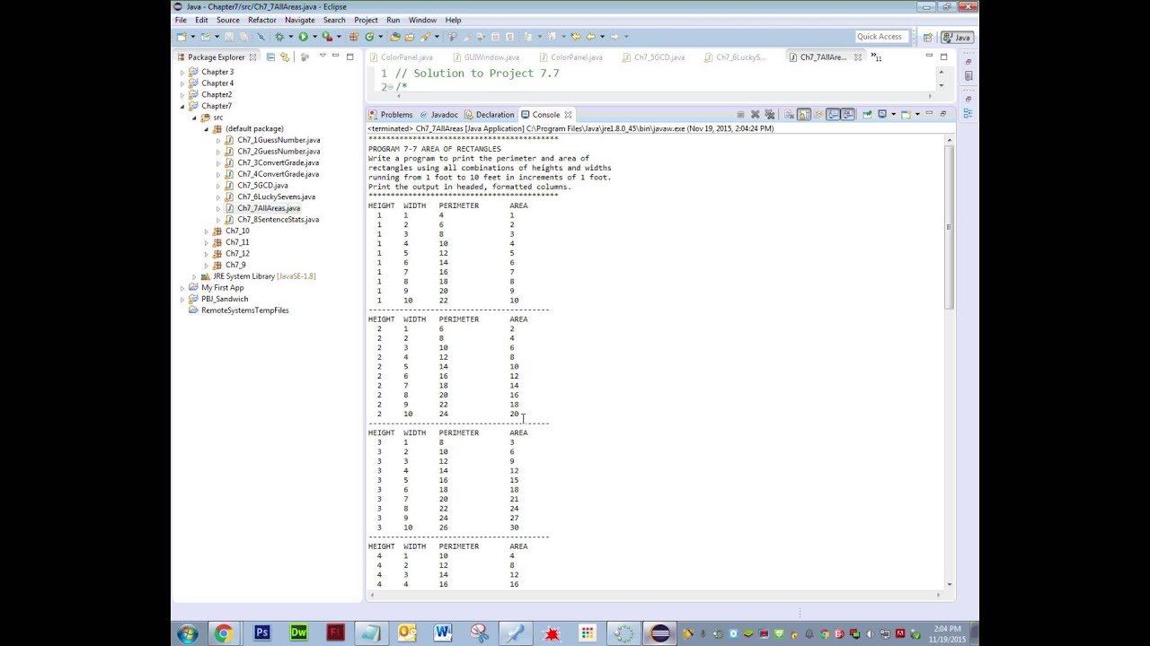 AP Computer Science: Java - Chapter 7 Program 7.7  Solution