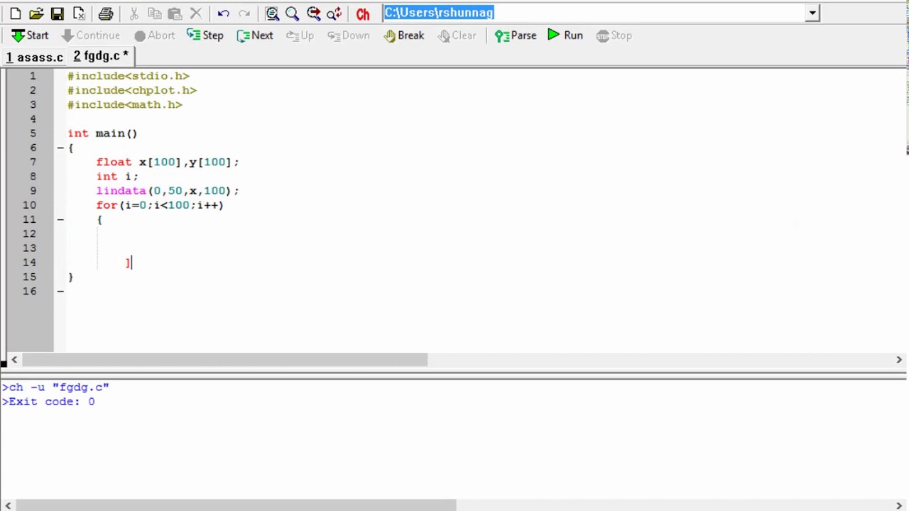 C programming : chplot Example