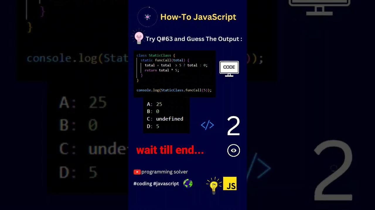 How To Code JavaScript Q#63, Try Solve & Guess The Output #shorts #coding #programming #javascript
