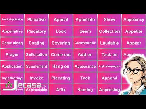 English Vocabulary - Lesson 46 | Applaudable, Appeal, Appellate, Appellative, Application | Synonyms
