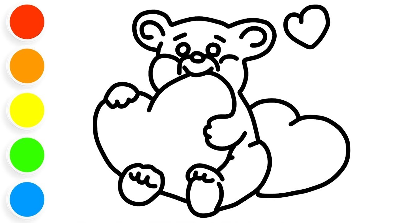 Draw and Coloring a Bear | Coloring page for kids | Kids Art Room