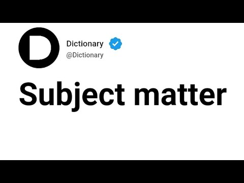 Subject matter Meaning In English
