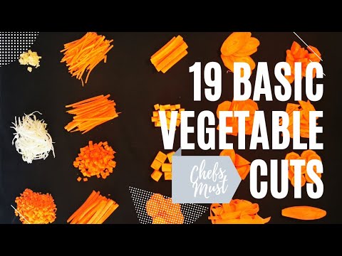 Basic 19 vegetable cutting skill I Basic Vegetable cuts I professional knife skills for beginners