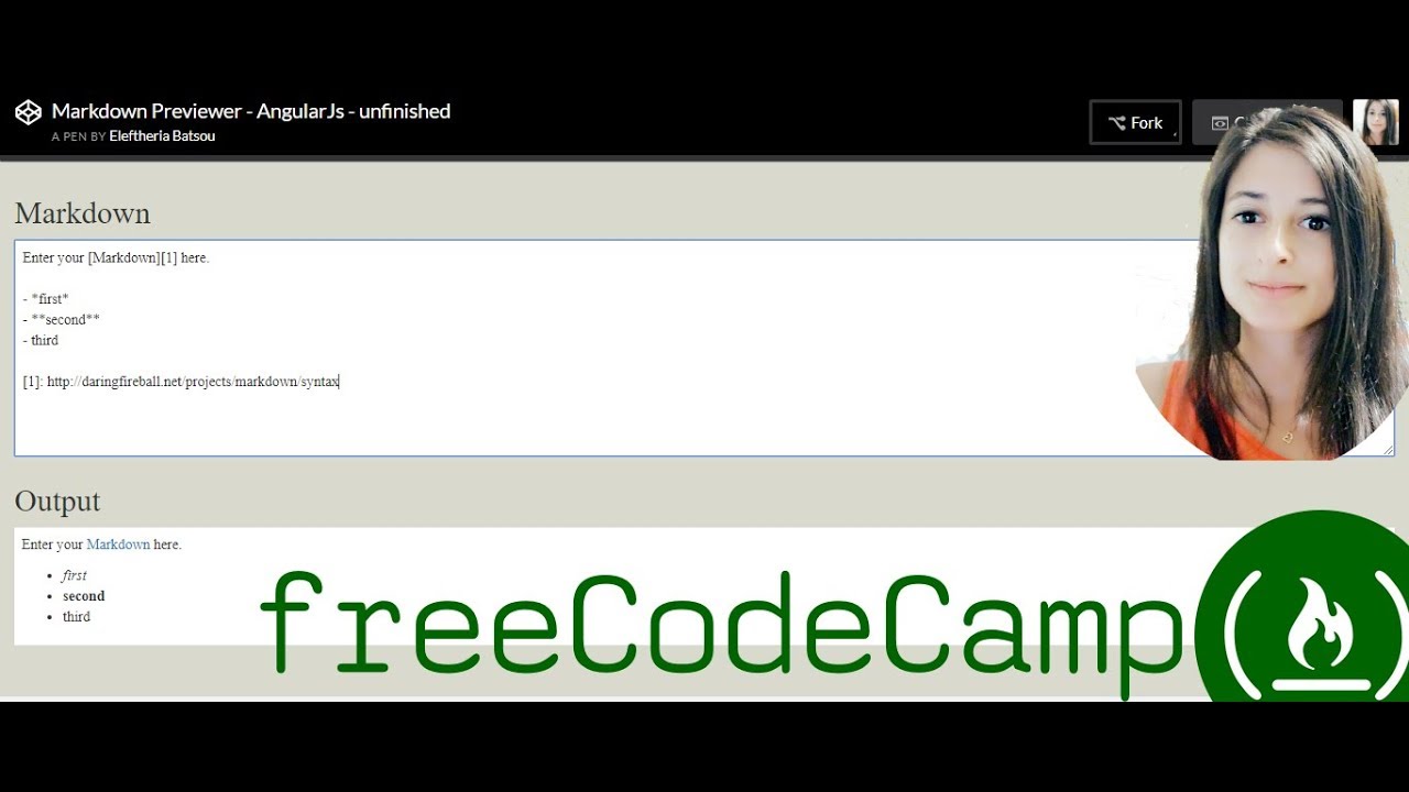 Code a Markdown Previewer with AngularJs