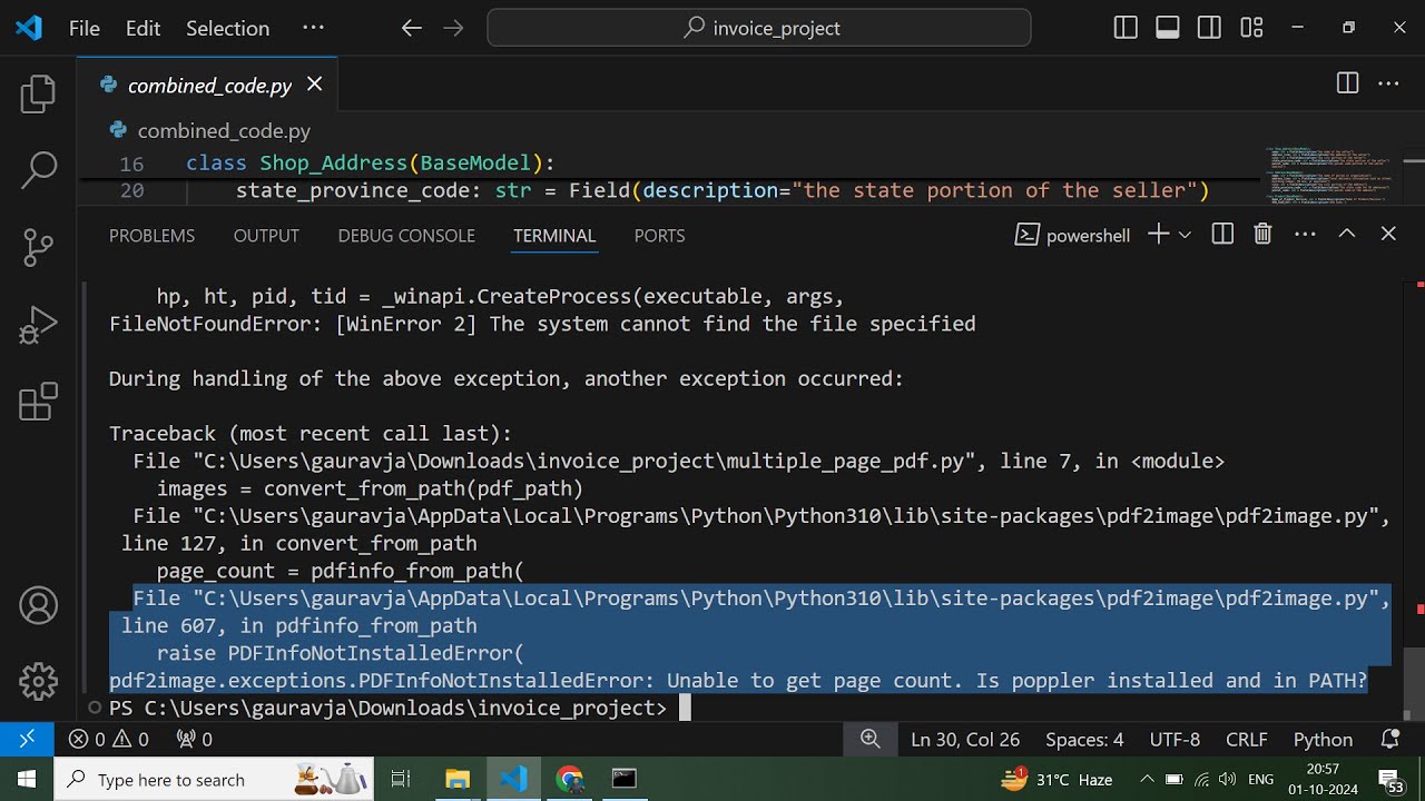 Fix PDFInfoNotInstalledError in Python | Resolve Poppler Not Found Error with pdf2image