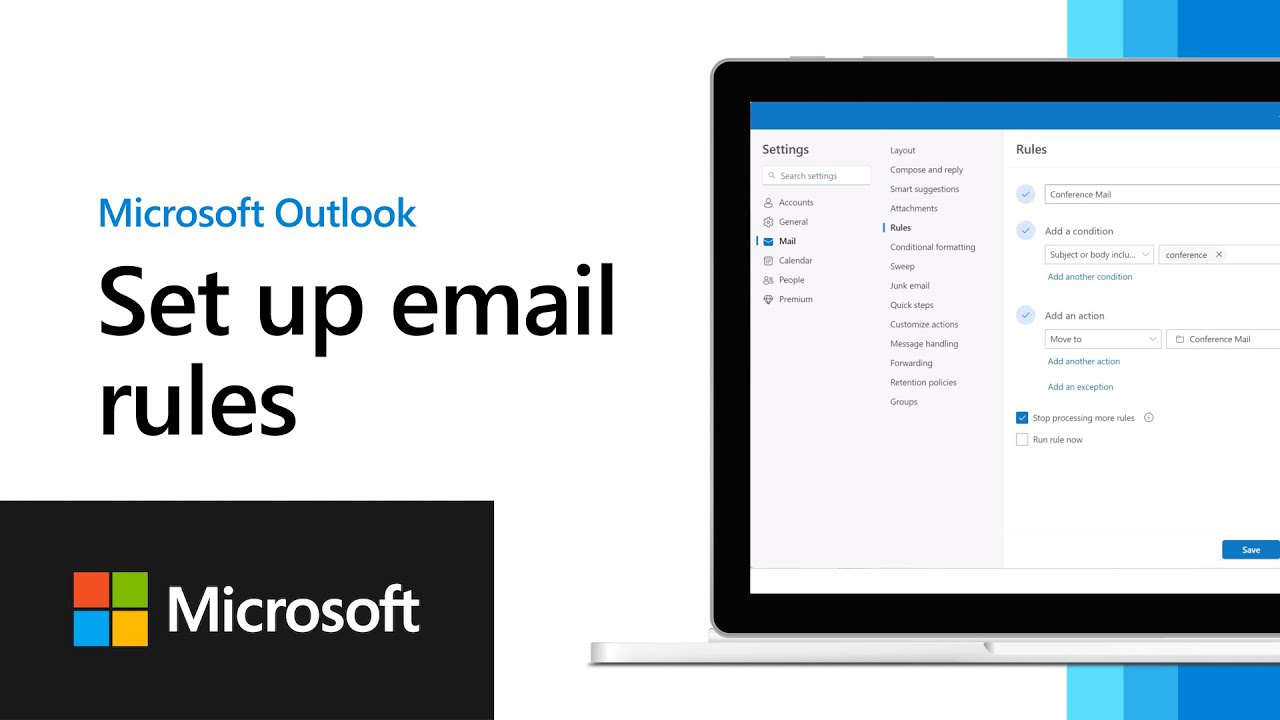 How to set up email rules - New Outlook for Windows