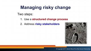 Managing risky change (2017 webinar, Rome)