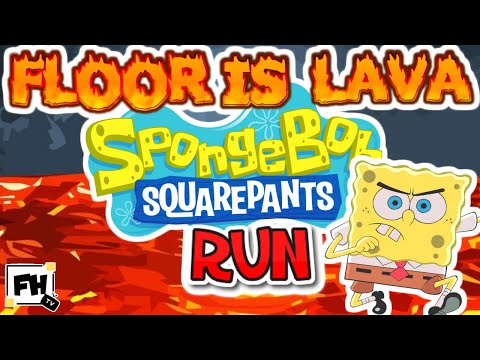 SpongeBob Floor Is Lava 🔥 Run - Summer Brain Break | Fitness Activity 👉 @FitnessHustleTV