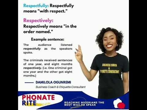 LEARN THE USAGE OF RESPECTFUL AND RESPECTIVELY