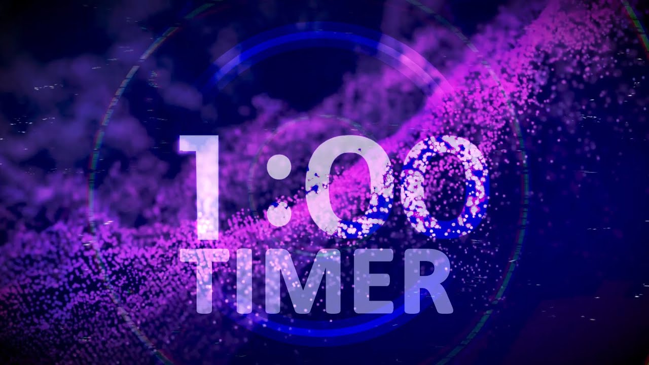 Timer 1 minute, countdown, abstract background