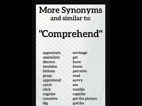 Improve Your Vocabulary | Synonyms for the word COMPREHEND #synonymswords #SHORTS #english #grammar