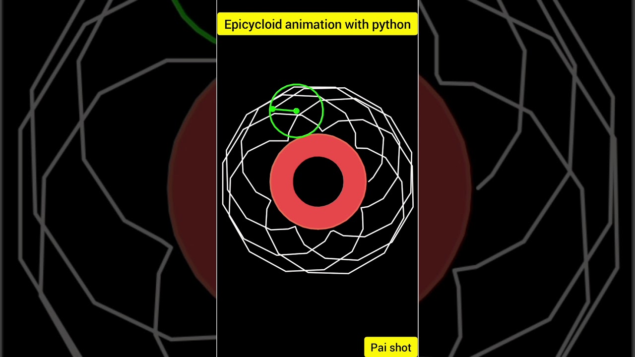 Spirograph(epicycloid) animation19 with python turtle#shorts😍😍
