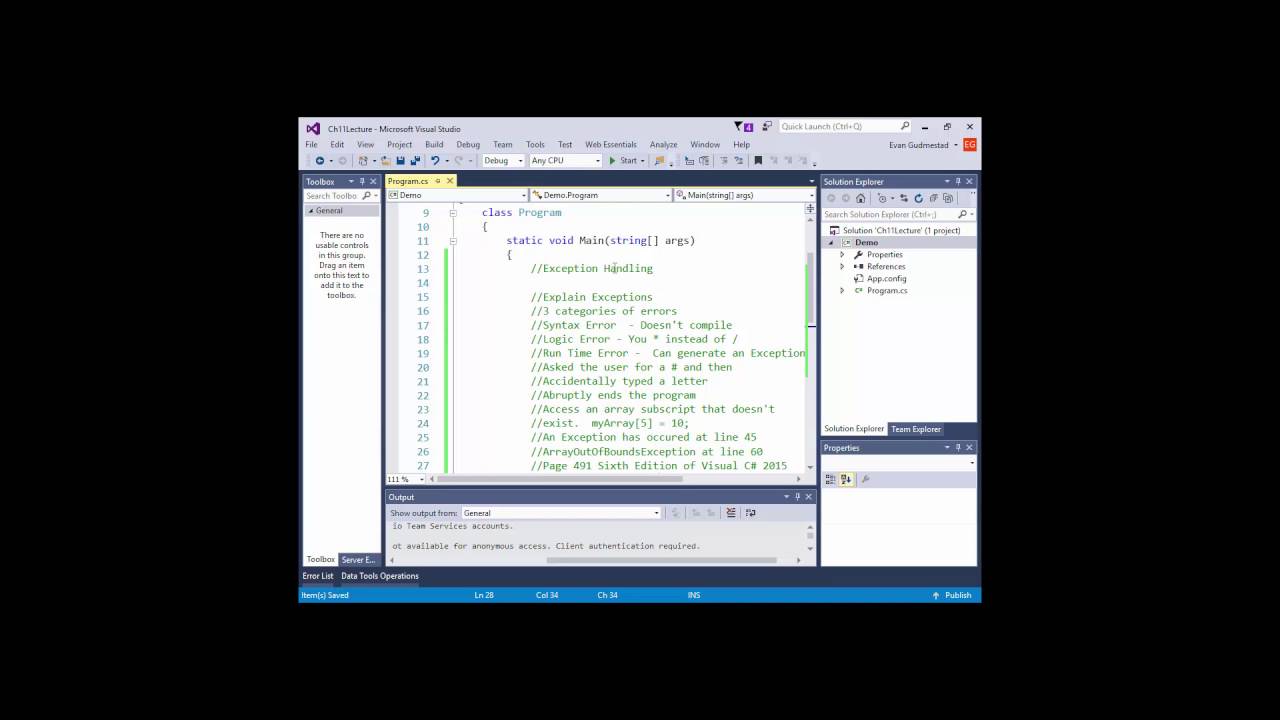 Exception Handling - Chapter 11 Video 1