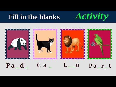 Fill in the blanks with missing letters| complete the words with the missing letters | kids channel