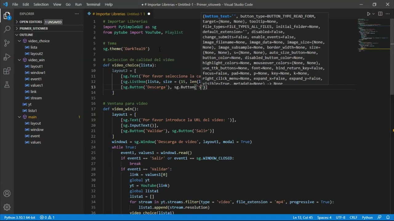 Introducción a PySimpleGUI