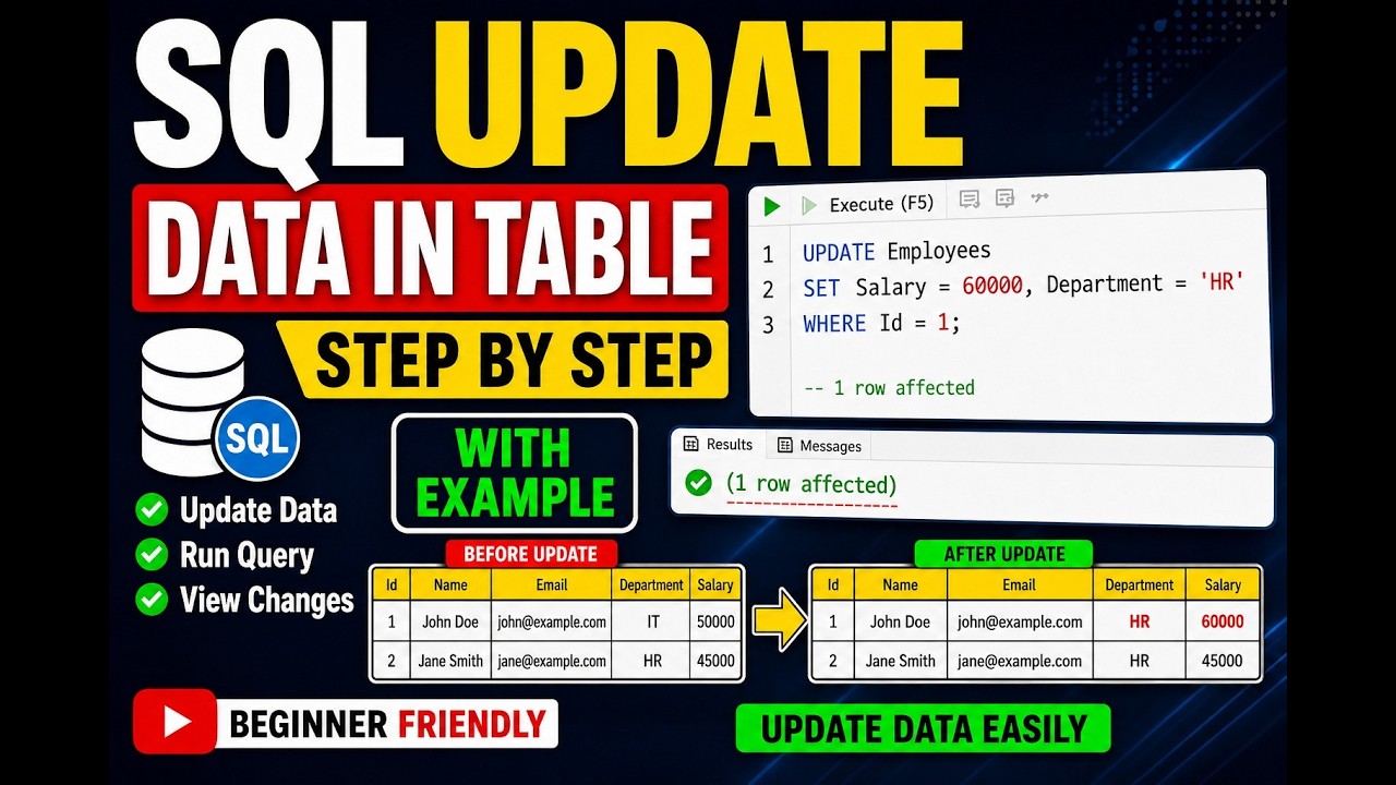 SQL Server UPDATE Query Tutorial | How to Update Data in SQL Table Easily EP3
