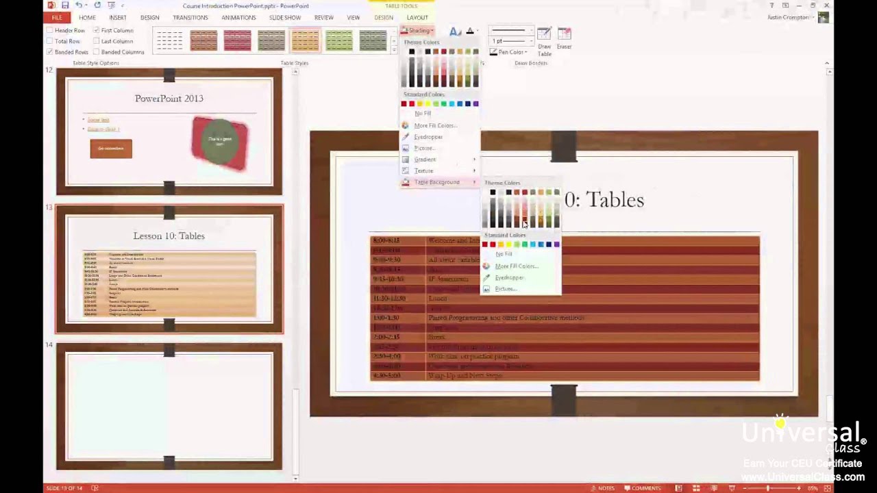 How to Insert Tables Into Presentations in PowerPoint 2013 Tutorial