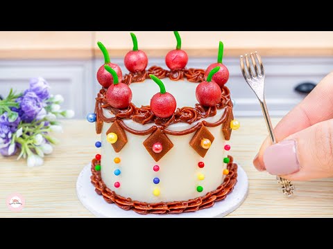 Satisfying Miniature Cherry Chocolate Cake Decorating | Mini Cakes Making By Yummy Bakery