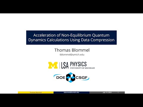 DOE CSGF 2023: Acceleration of Non-Equilibrium Quantum Dynamics Calculations Using Data Compression