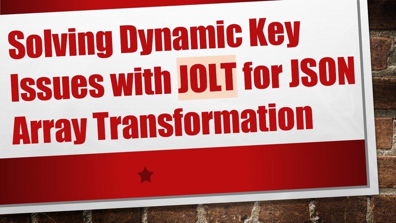 Solving Dynamic Key Issues with JOLT for JSON Array Transformation