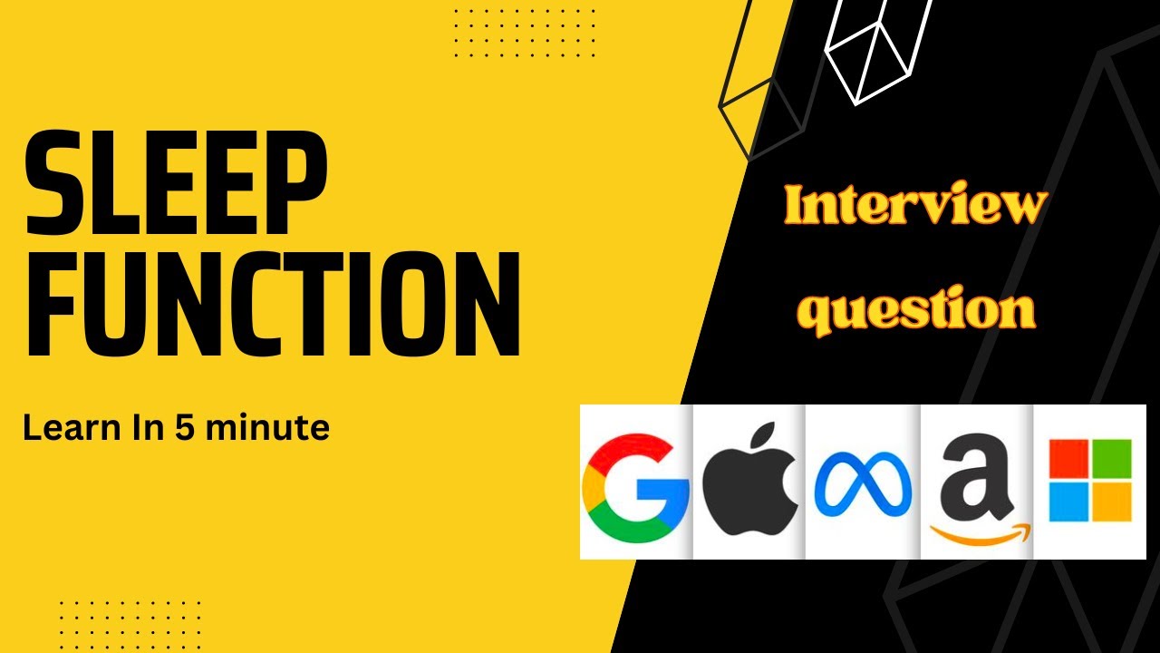 Sleep Function in JavaScript | Frontend Interview | FAANG