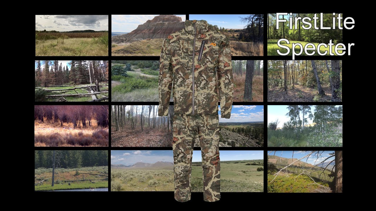 See Camo Pattern Specter by Firstlite in 16 Settings and Compare it to your Hunting Environment