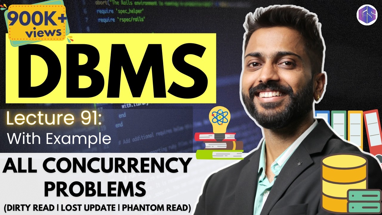 Lec-91: All Concurrency Problems | Dirty Read | Incorrect Summary | Lost Update | Phantom Read