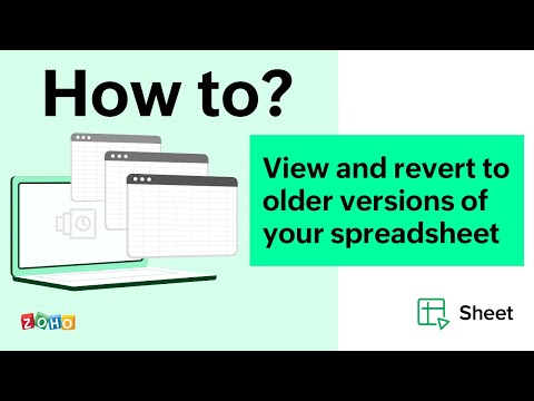 How to view and revert to older versions of your spreadsheet | Zoho Sheet
