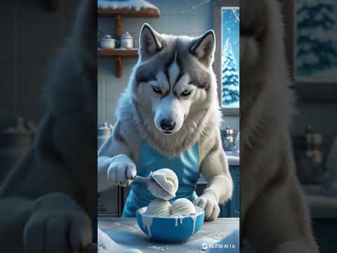 Husky (Chef Snow) #ai #animalcookingshow #animalkitchen #recipes #wolf