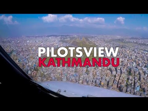 Pilotsview Airbus into Kathmandu Nepal