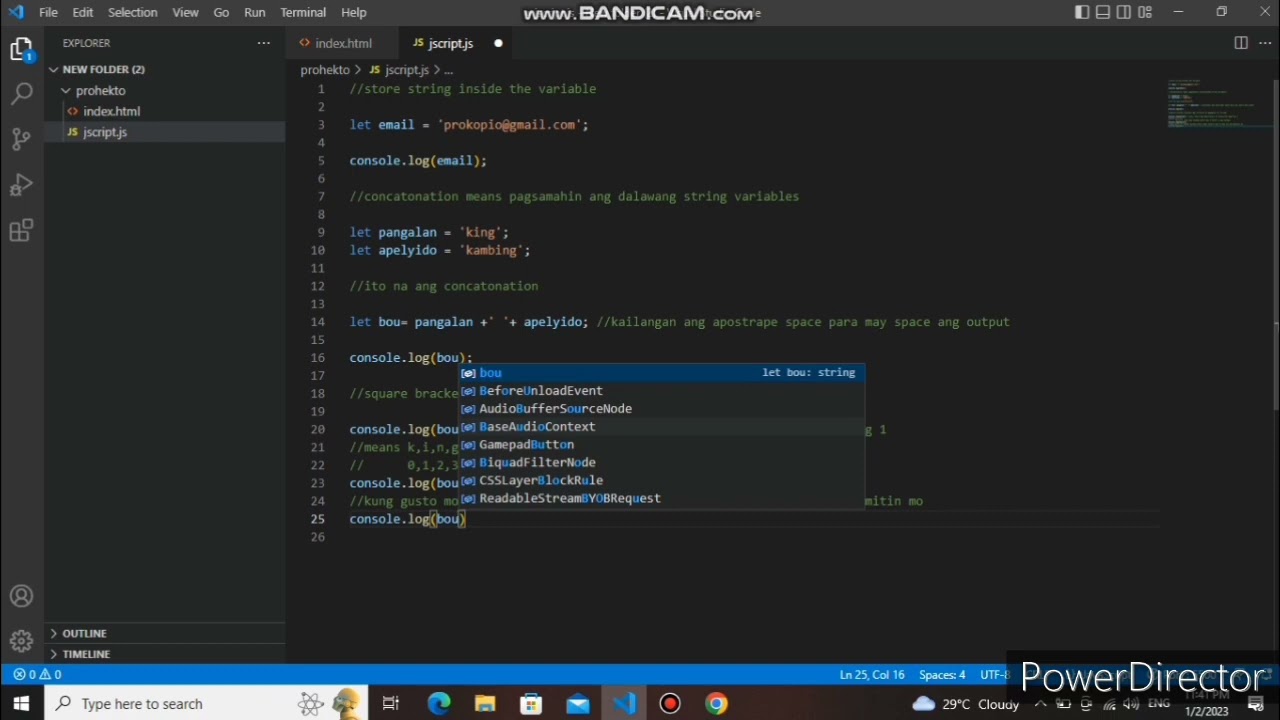 Javascript tagalog tutorial part 2: STRINGS