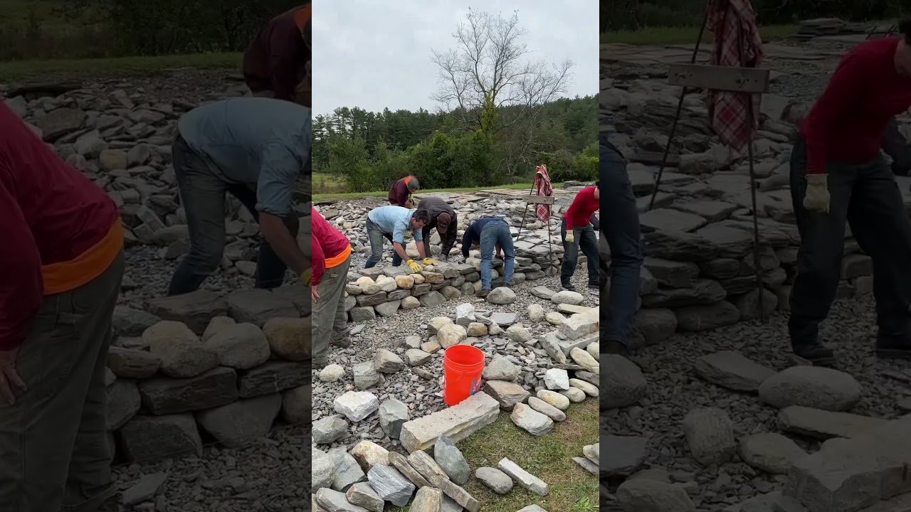 Dry stone walling: sorting stones will save you time and trouble later #masonrywork